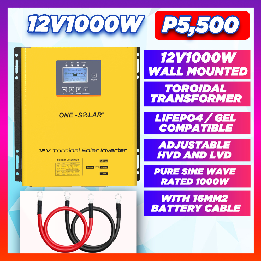 One Solar Toroidal Inverter 12V1000w - Off Grid Inverter not Snadi Snat ...