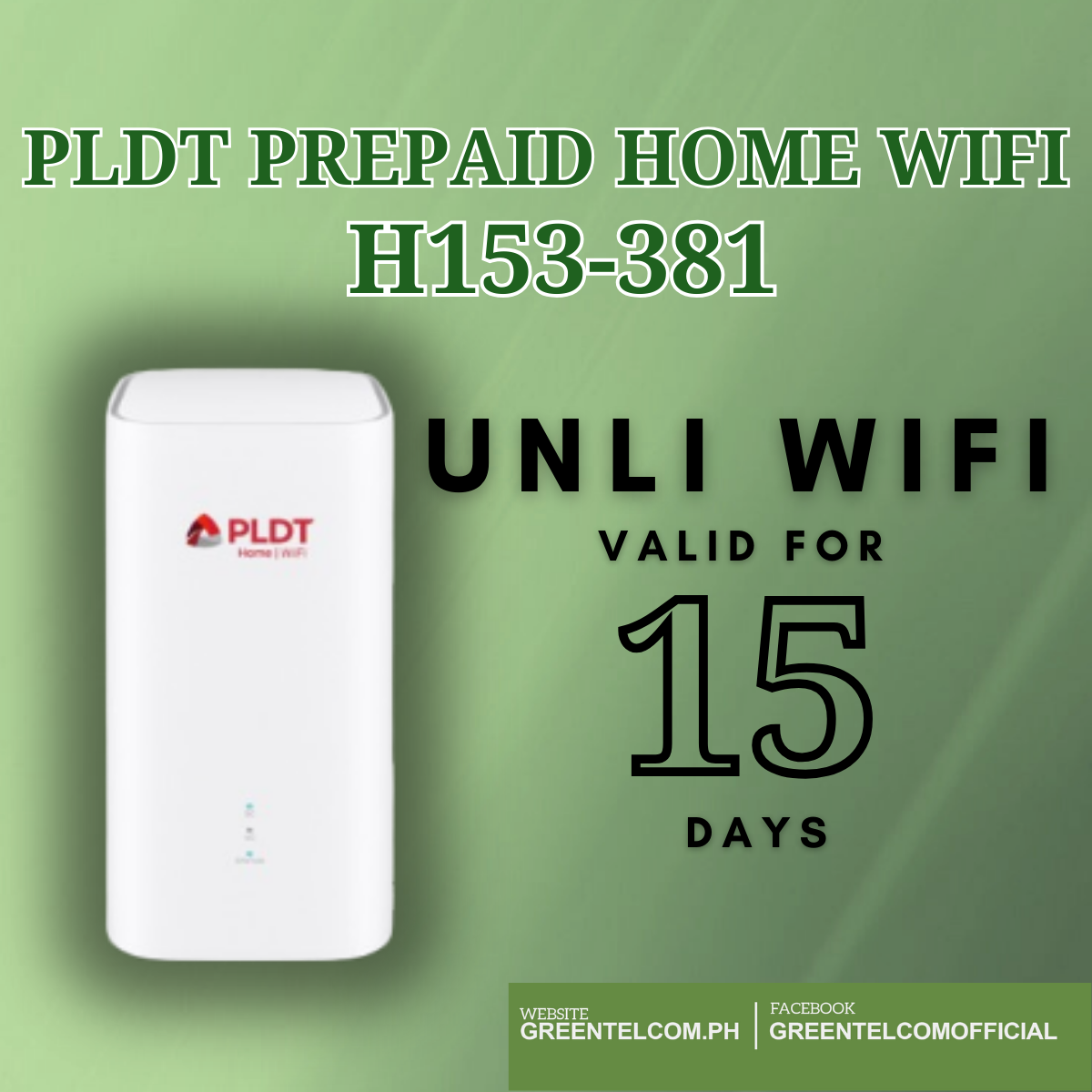 5G PLDT Home WiFi H153-381 with 15 days UNLIMITED INTERNET with 4 ...