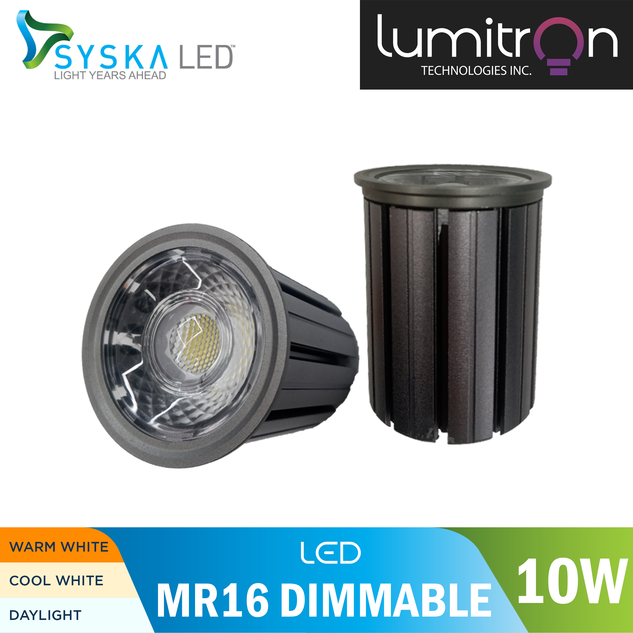 SYSKA LED MR16 10 Watts DIMMABLE MODULE COB LIGHT 28 DEGREE BULB ...