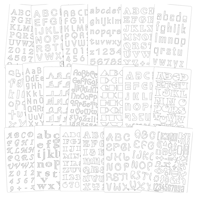 20Pack Letter and Number Stencils Reusable Alphabet Stencils Journal ...
