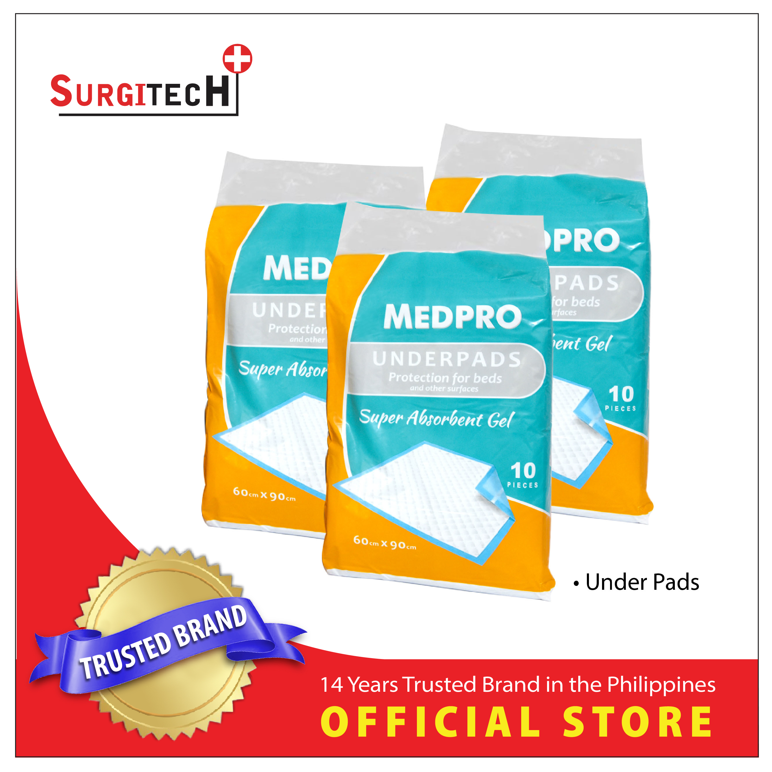 10 pcs MEDPRO Disposable Underpads 60cm X 90cm | Lazada PH