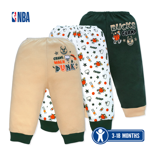 NBA Baby - 3-piece Pajama Pants (Crawl Walk Dunk - Bucks) | Lazada PH