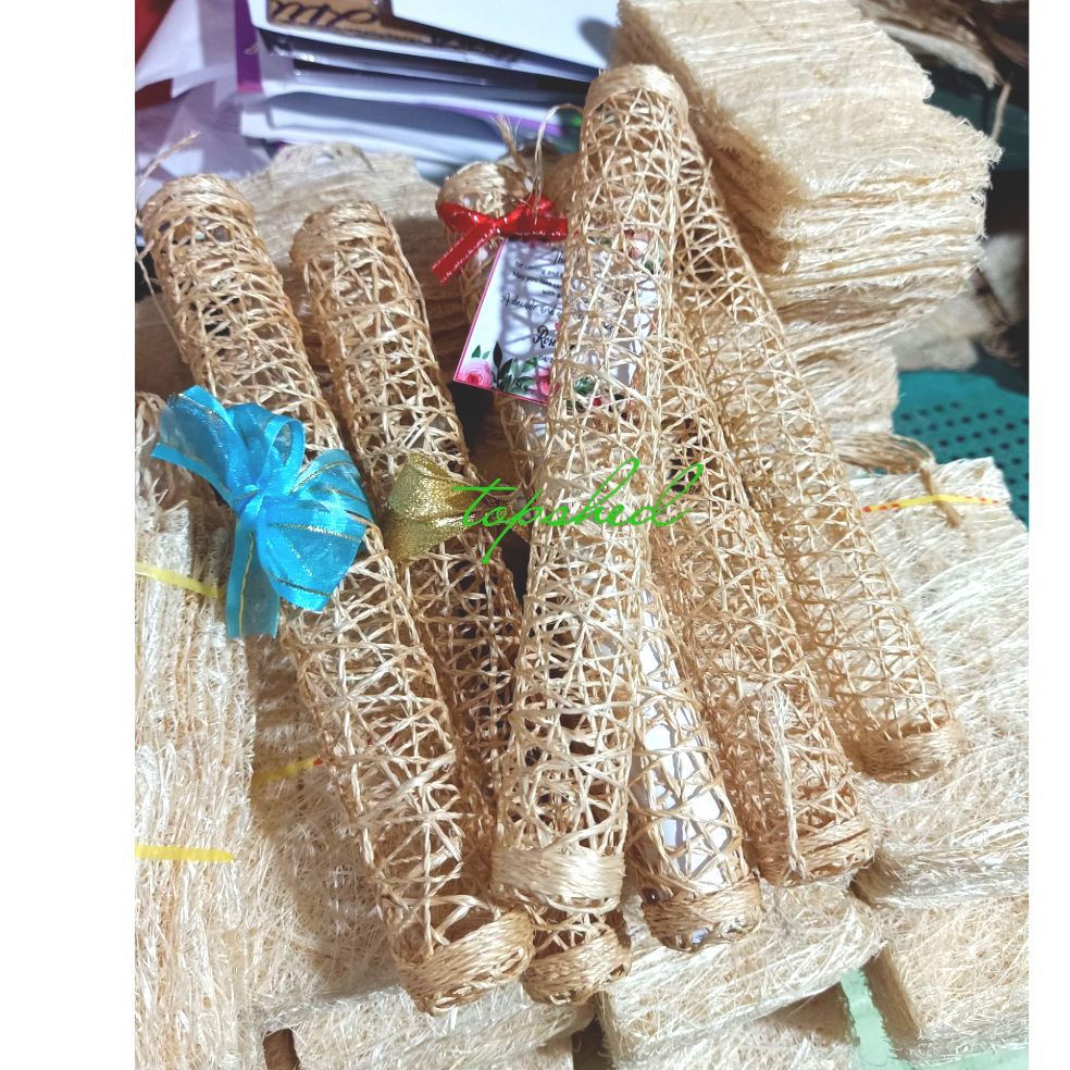 Abaca Tube with cover for invitation, invitation holder,abaca case for ...