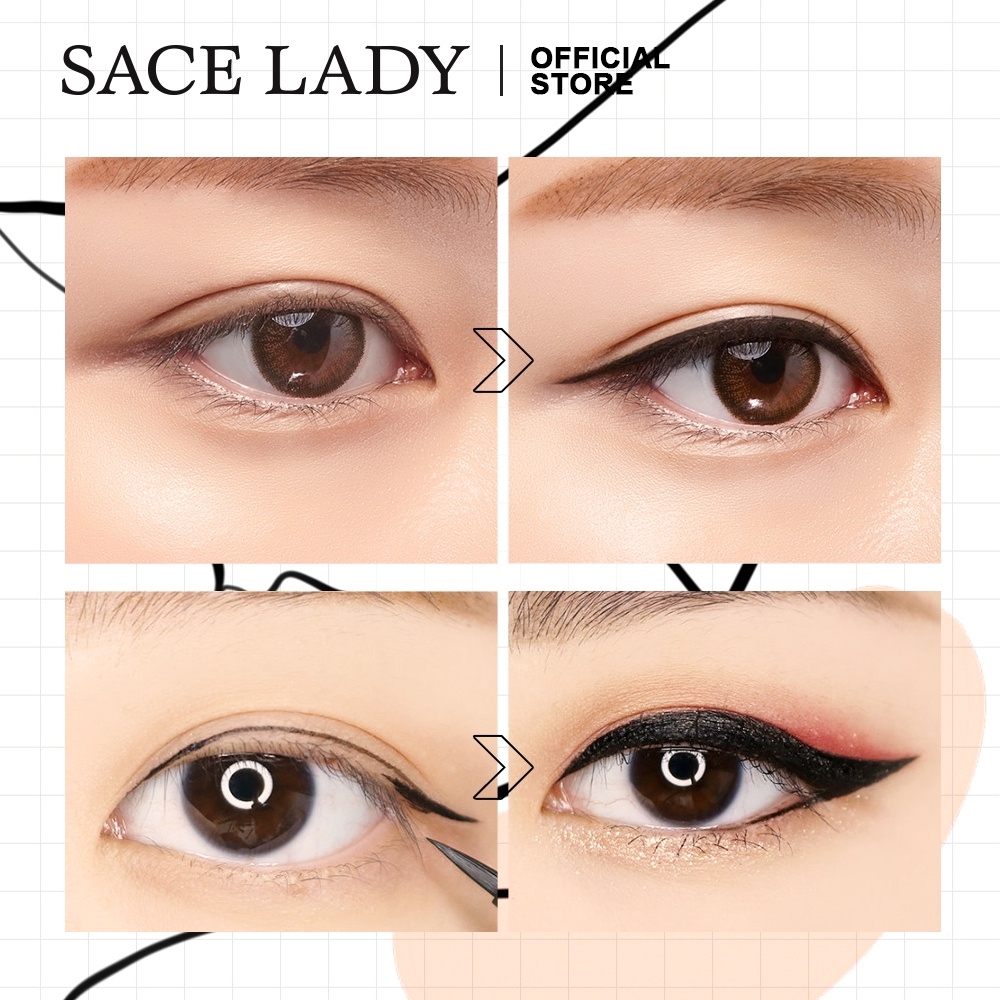 SACE LADY Inky Black Eyeliner Waterproof Highly Pigmented 24 Hours Eye ...