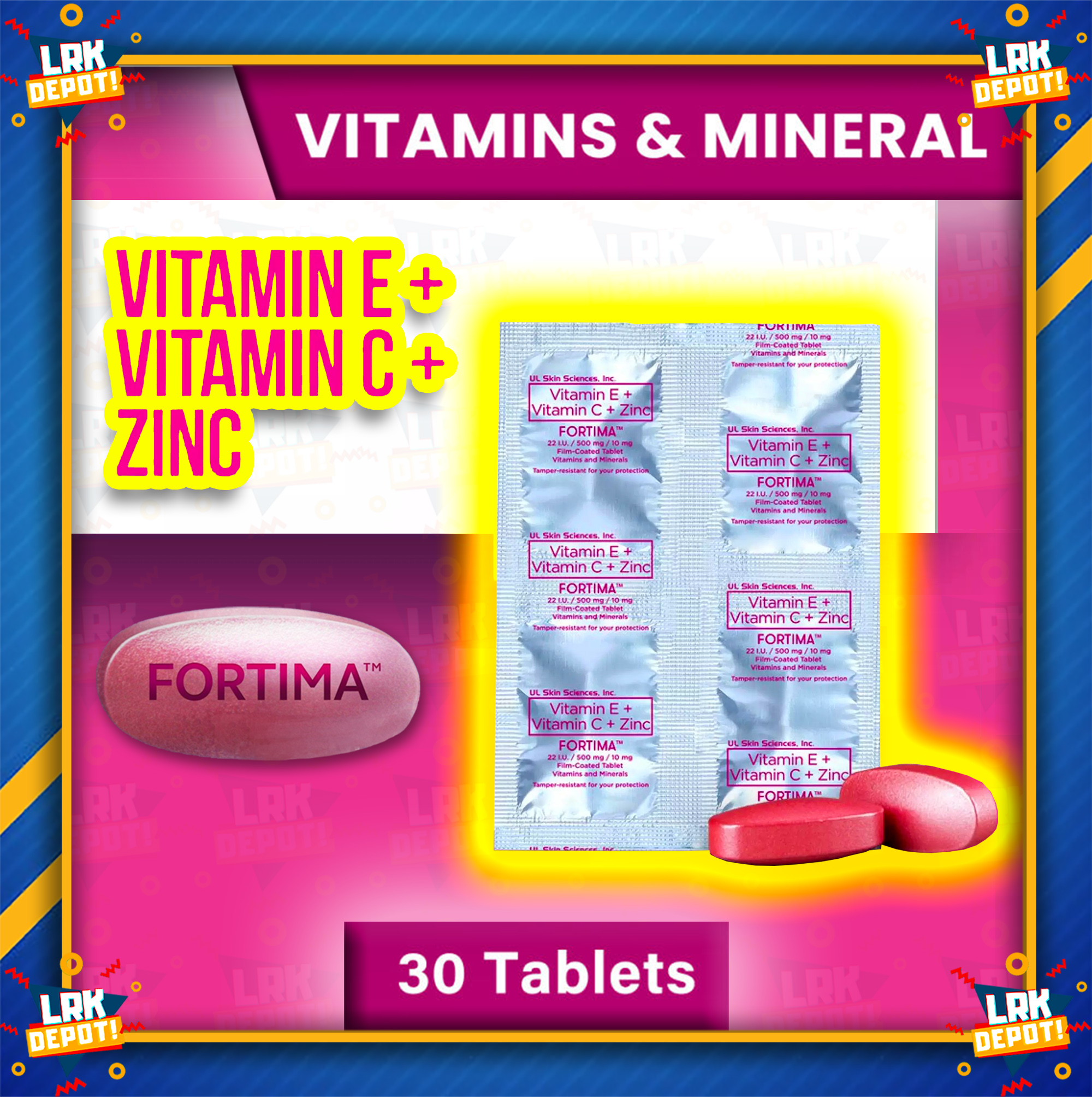 Fortima 30s (Vitamin E + Vitamin C + Zinc) 30 tablets by UNILAB ...