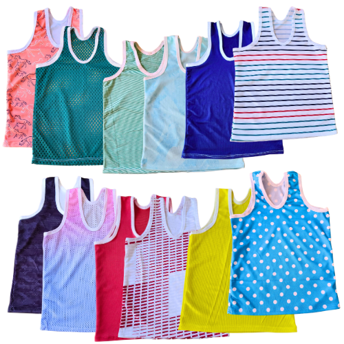 12 PCS OF UNISEX KIDS SANDO W/ ASSORTED DESIGNS AND COLORS FOR BOYS I ...
