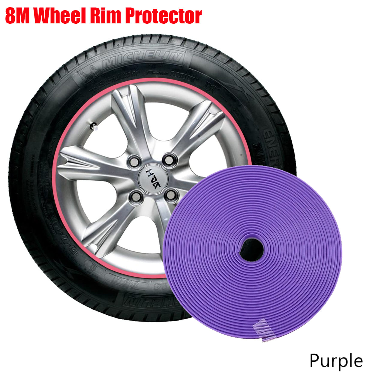 8M/Roll Car Vehicle Color Wheel Rims Protectors Decor Strip Tire Guard ...