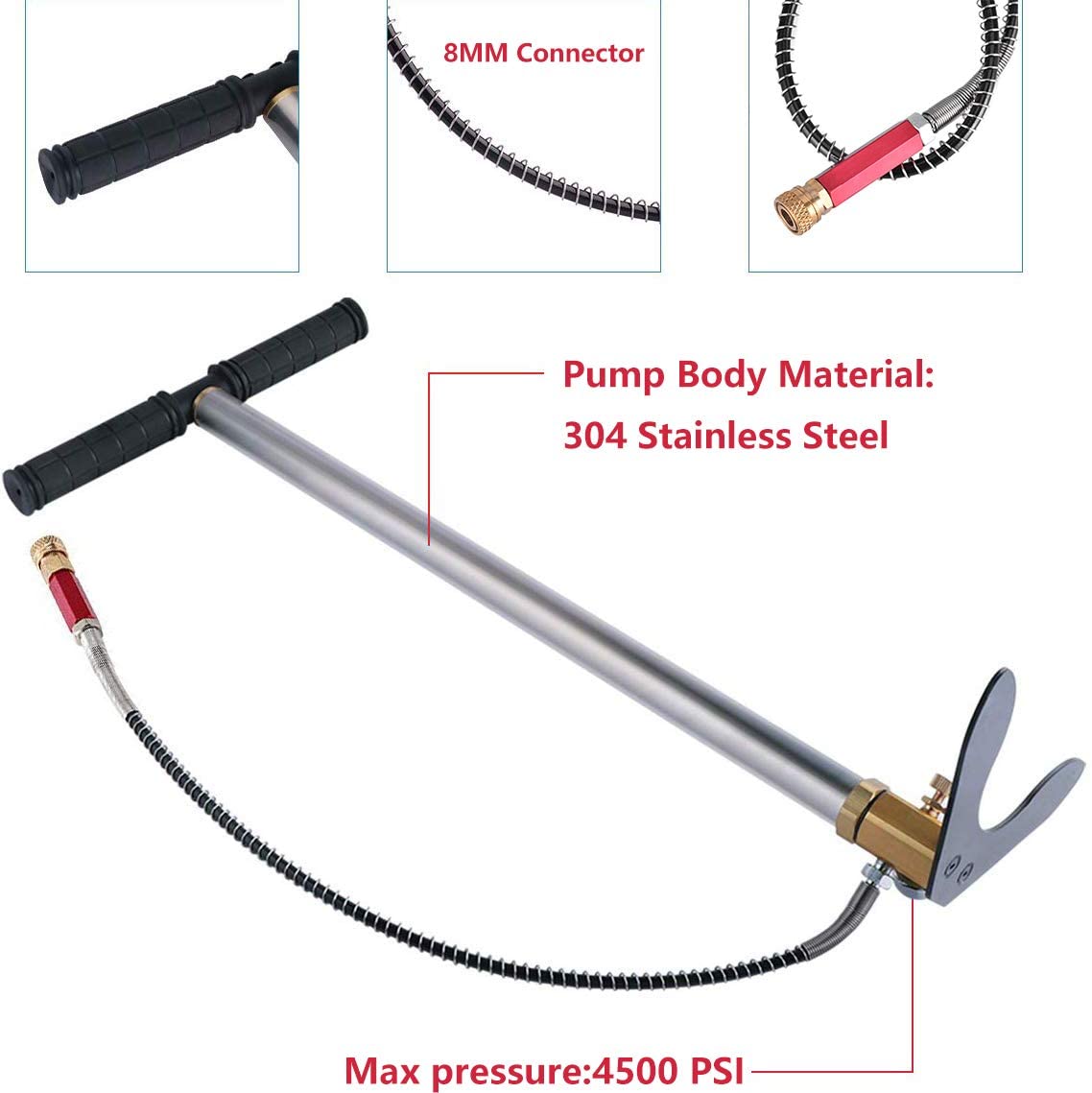 Pcp Pump for airgun 6000Psi/4500Psi High Pressure Hand Pump 3 Stage Air ...