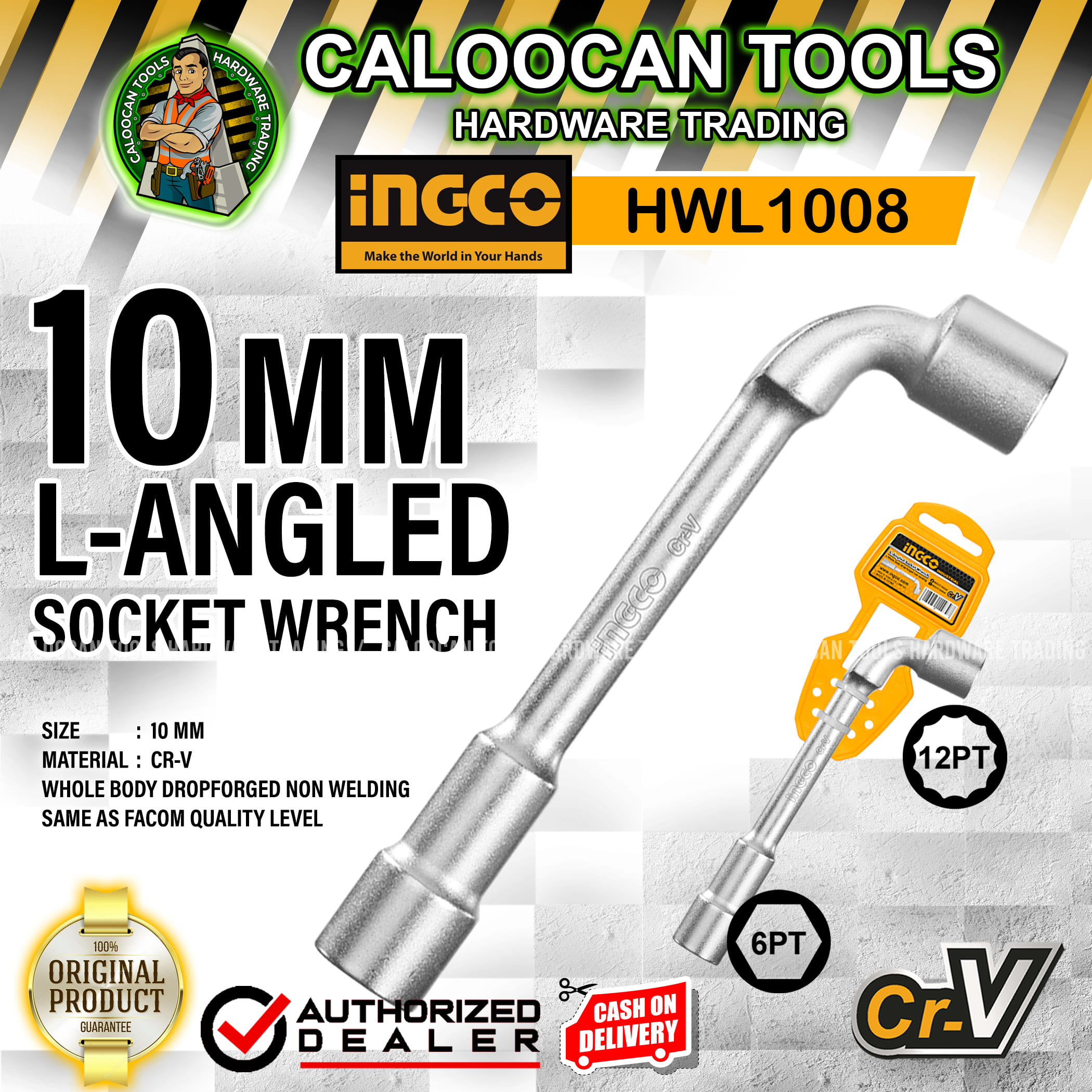 INGCO L-Angled Socket Wrench (8-19 mm) CALOOCAN TOOLS | Lazada PH