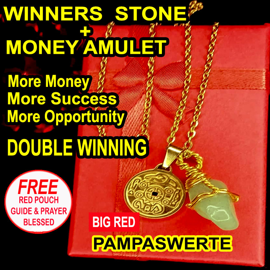 DOUBLE SUCCESS Lucky Charm Winners Stone Money Amulet Financial Wealth ...