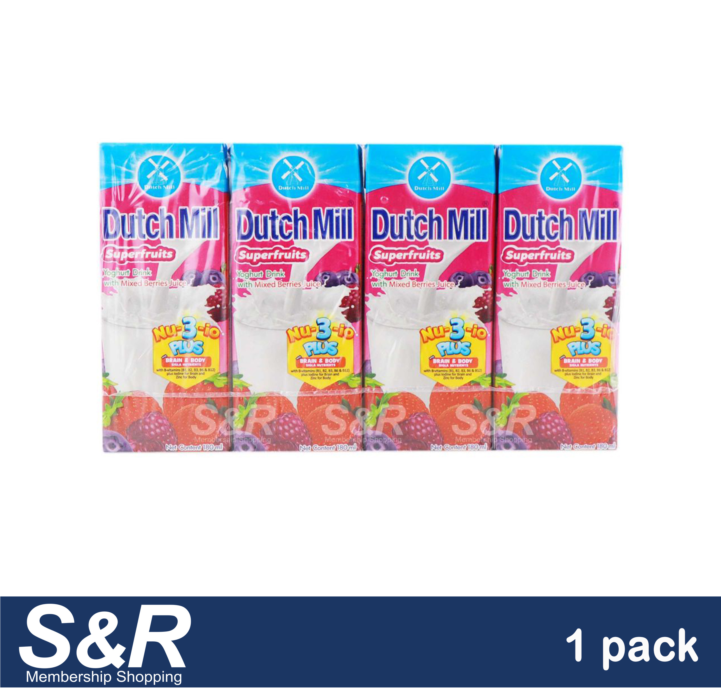 Dutchmill Superfruits Yoghurt Drink with Mixed Berries Juice 4 cartons ...