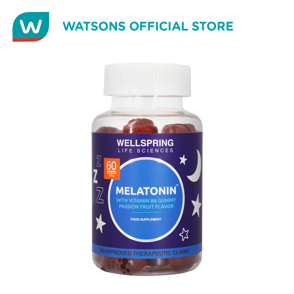 WELLSPRING Melatonin Sleep Aid Gummies for Sleep Passionfruit Flavor 60 ...