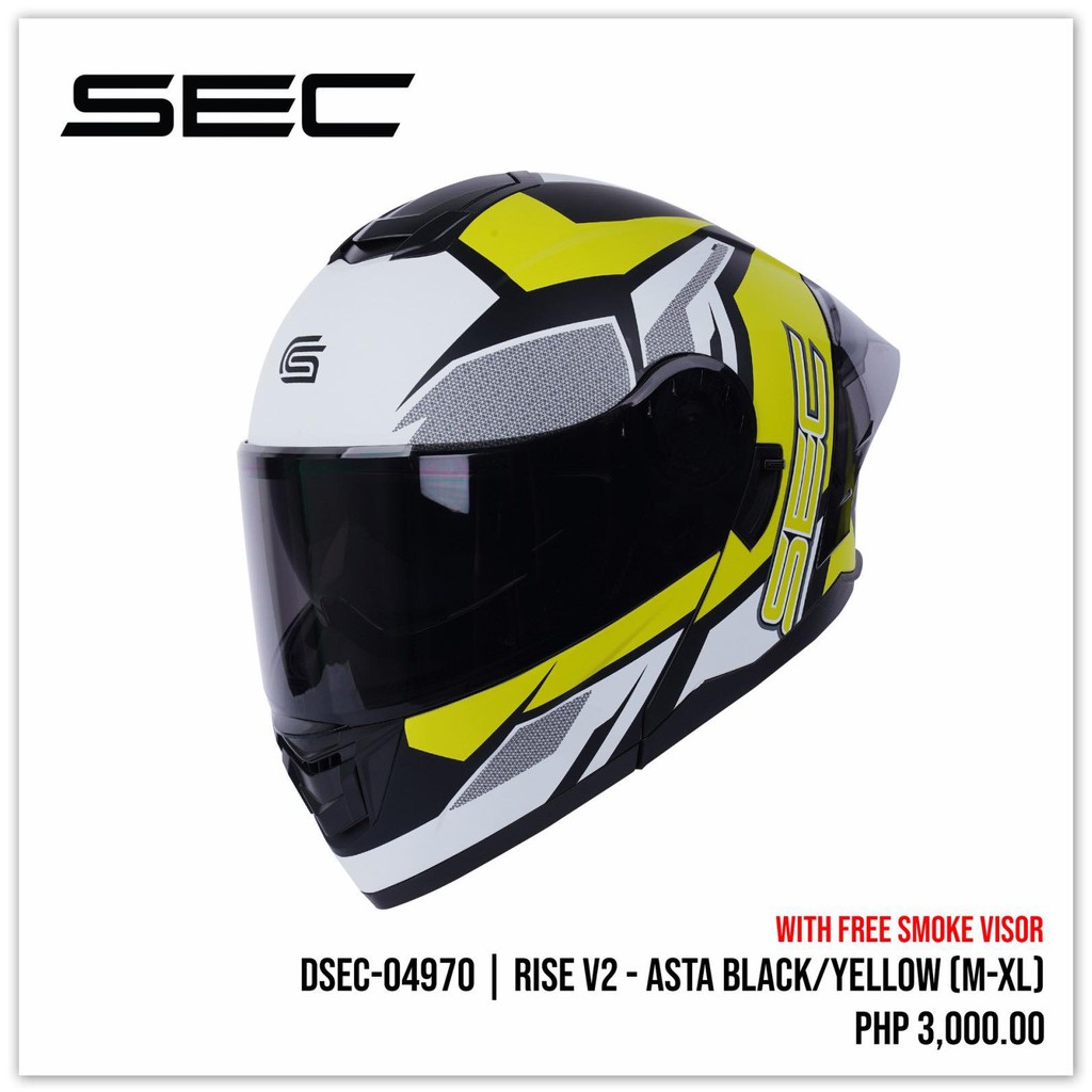 Factory direct sale SEC RISE V2 ASTA Dual Visor Modular Helmet | Lazada PH
