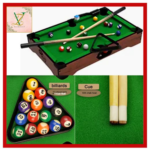 Mini Tabletop Pool/Billiards Set 35cm Portable Billiards Game Table ...