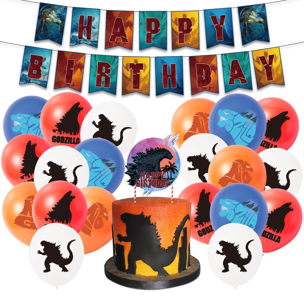 Godzilla Birthday Party Decoration Theme Set Package gamer Banner ...