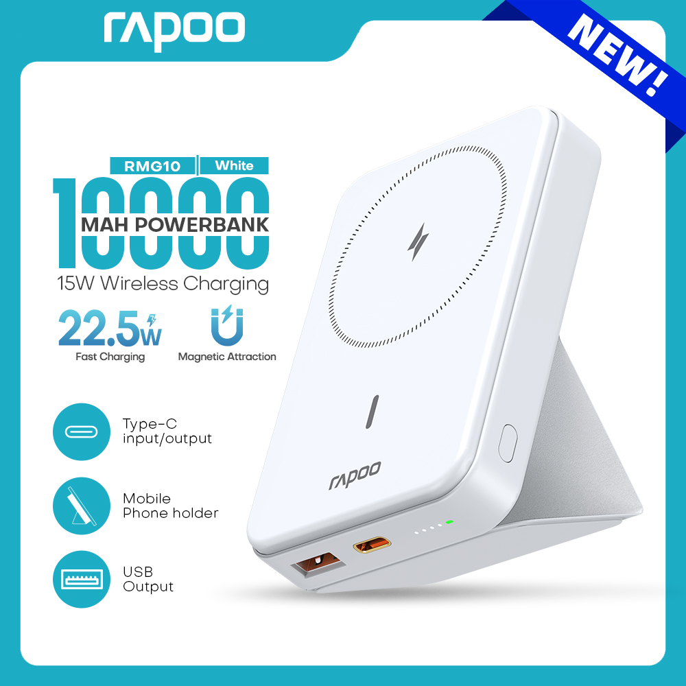 Rapoo RMG10 Magnetic Powerbank 10000mAh 15W Fast Charging Wireless ...