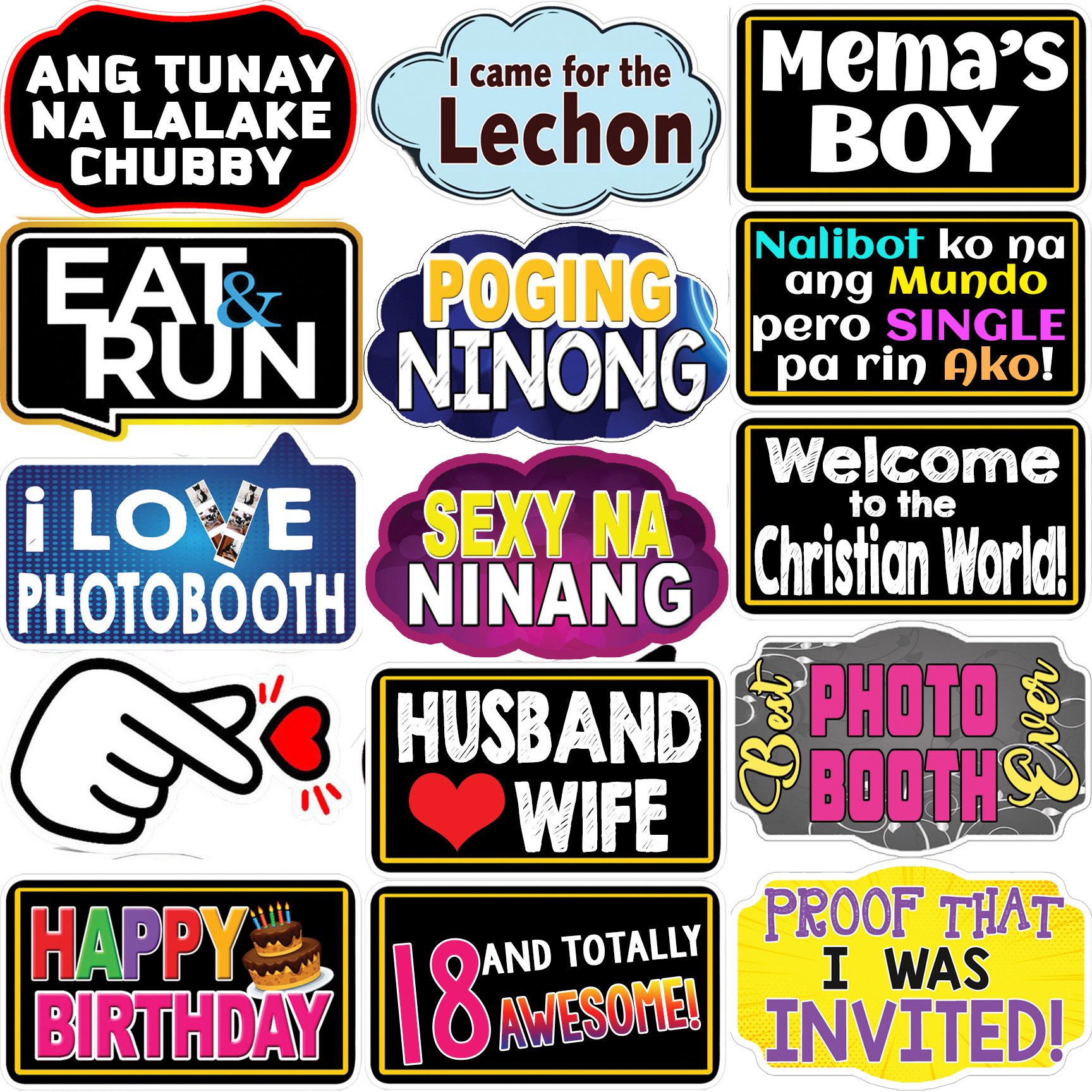 photobooth props callout 15pcs set | Lazada PH