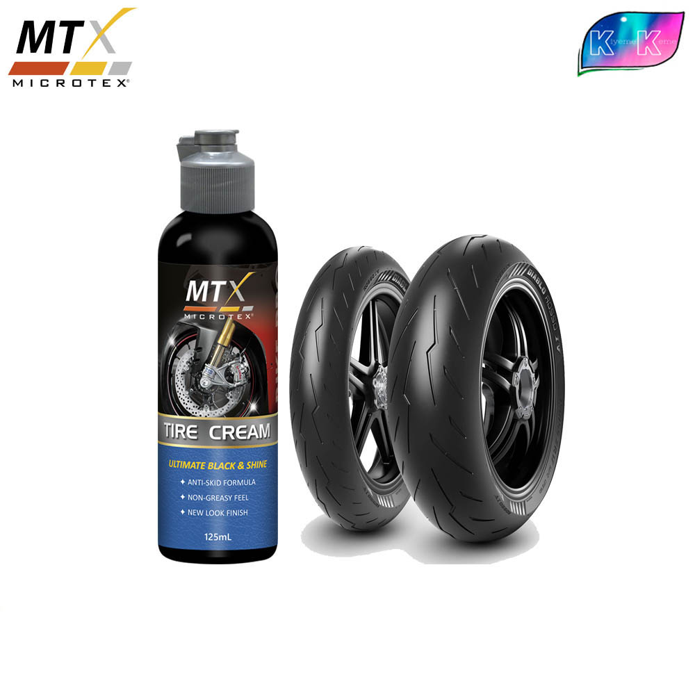 Microtex Bike Tire Cream 125ml (Ultimate Black & Shine, MTX Motorcycle ...