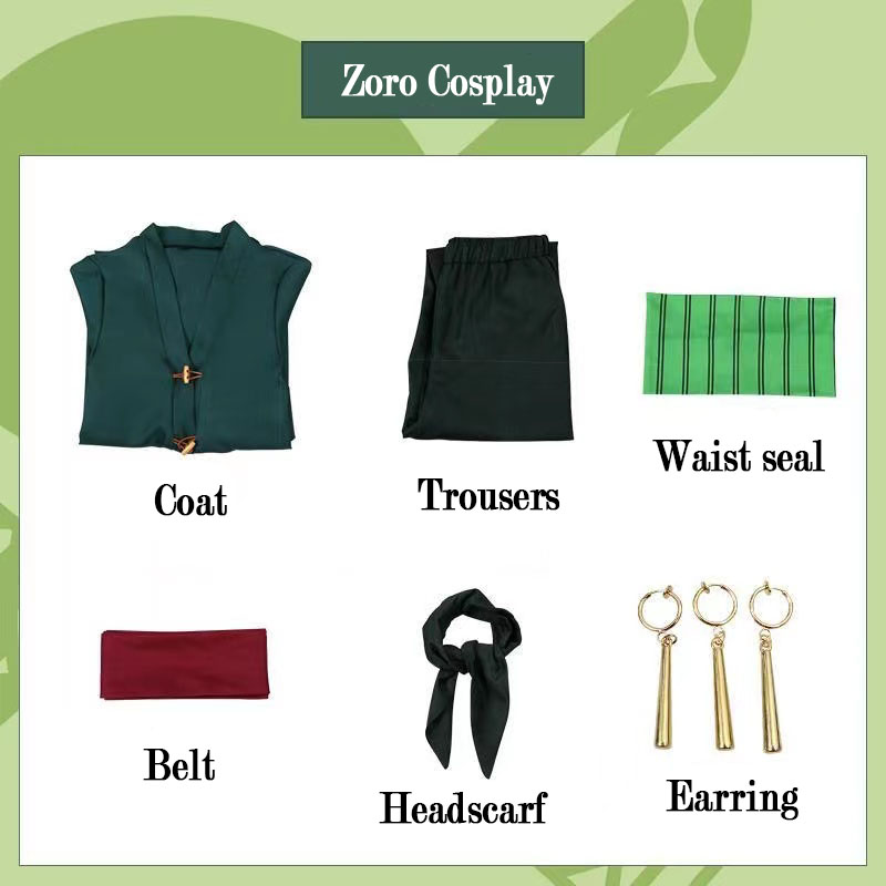【Full Set】Roronoa Zoro 2nd Cosplay Costume Outfits One Piece Kimono ...