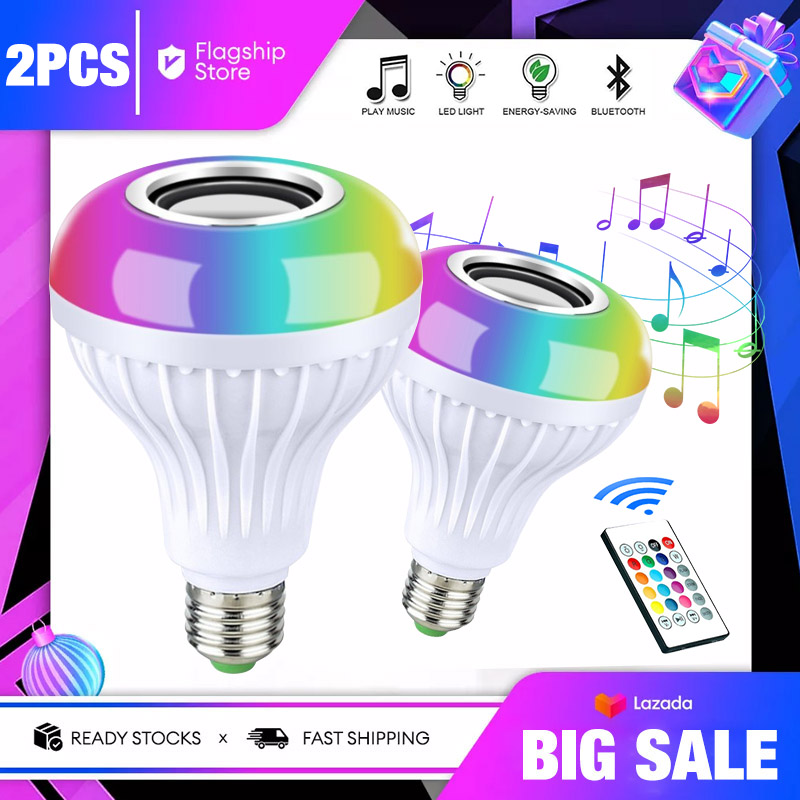 LED Light Bulb Bluetooth Speaker, RGB Changing Lamp Wireless Stereo ...