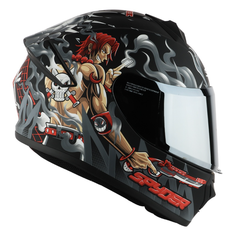 Spyder Full-Face Helmet Spike G Neo Series IGNITE (Free Extra Visor ...