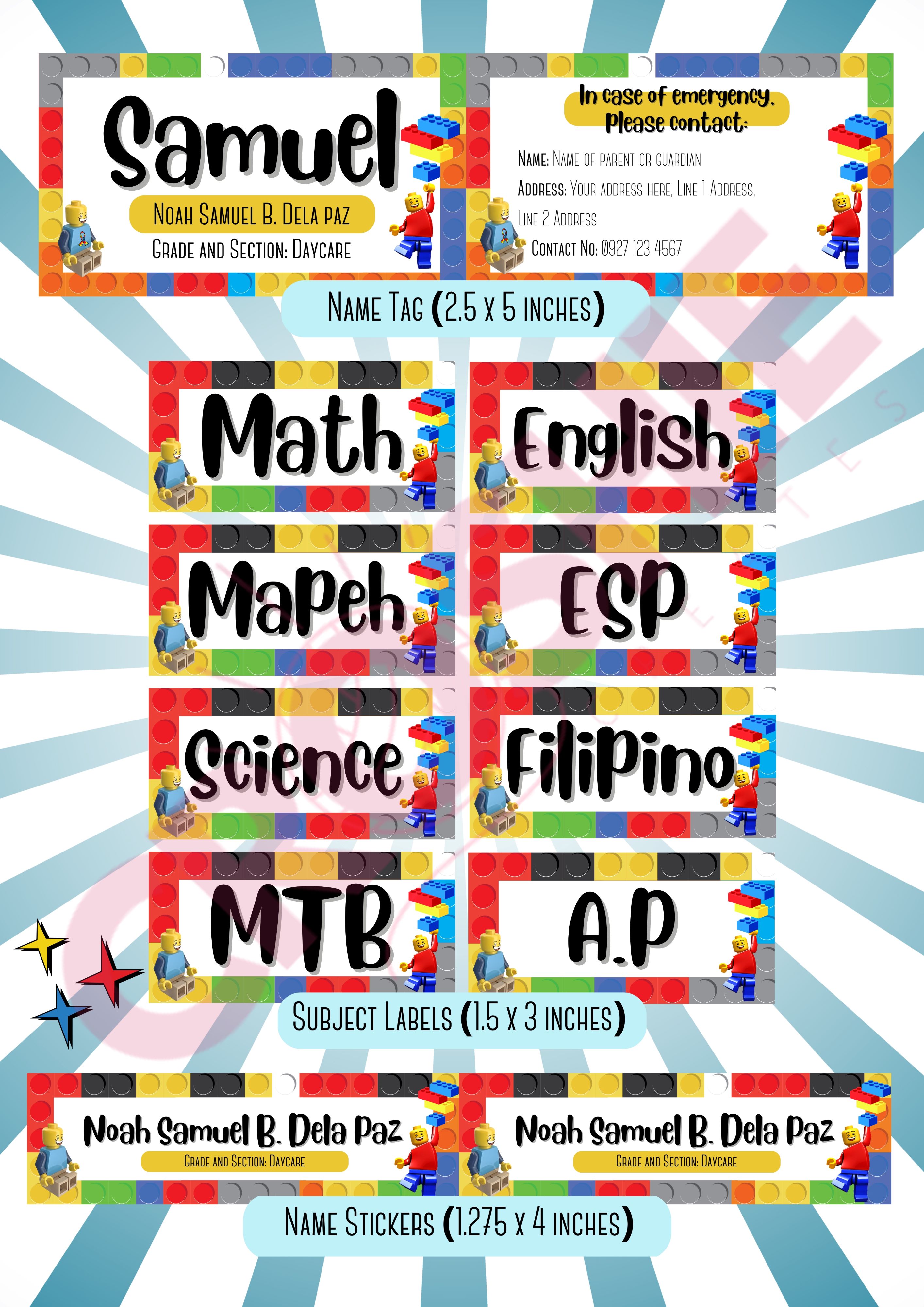 Name Tag, Subject Label and Name Stickers Bundle / Individual | Lazada PH