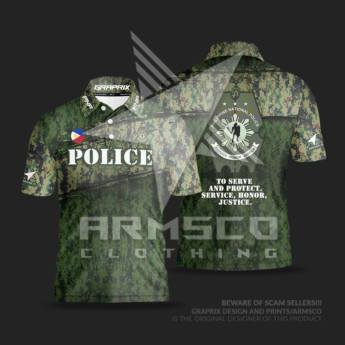 PNP Armsco V1 Polo shirt Full Sublimation | Lazada PH