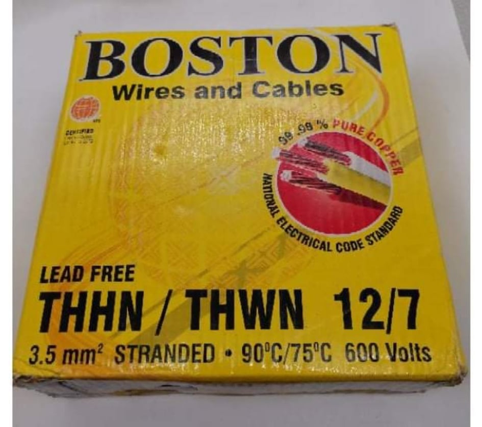 BOSTON ORIGINAL THHN 12/7(3.5mm) STRANDED WIRE (150 meters) | Lazada PH