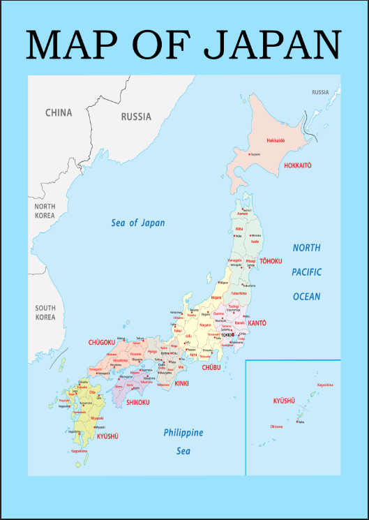 Japan Political Map A4 Laminated Chart | Lazada PH