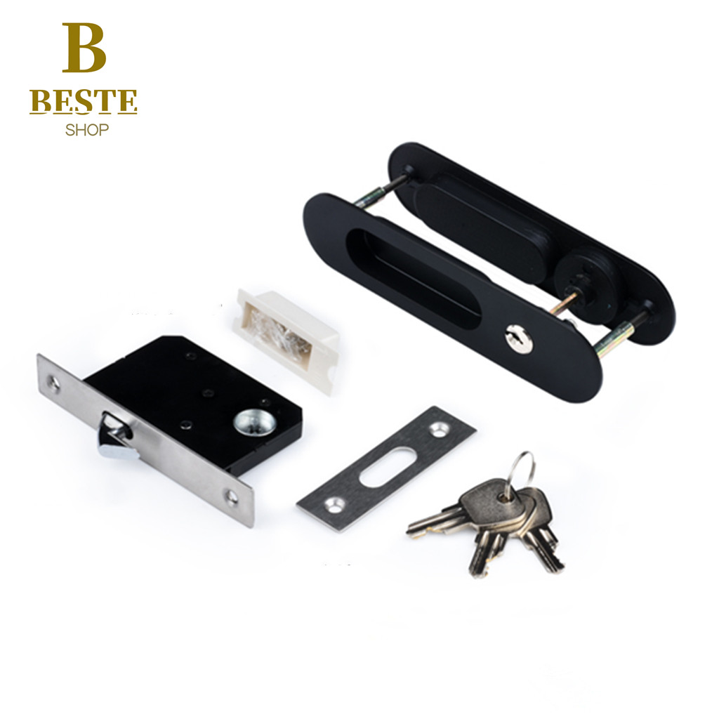 Zinc Alloy Sliding Door Lock Hidde Handle Interior Door Pull Lock ...