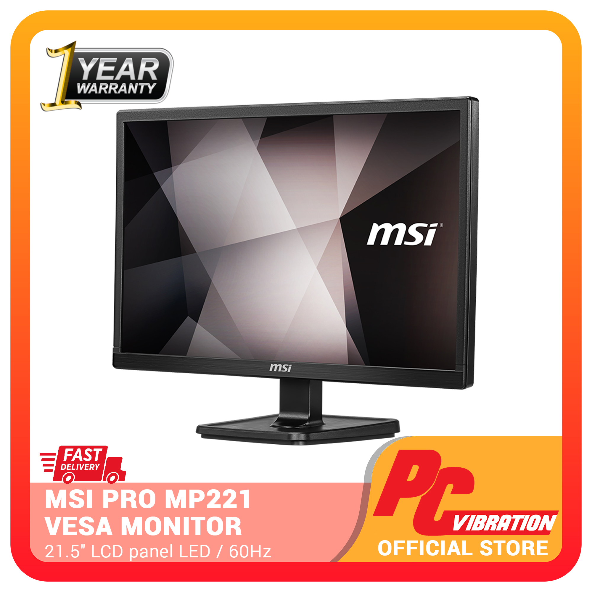 MSI MP221 60Hz TN Flat Monitor,Best 21.5” Panel size and Vesa Mount ...