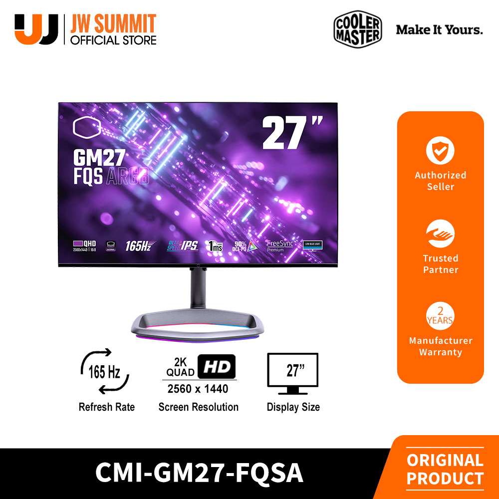 Cooler Master CMI-GM27-FQSA 27" 2K QHD 2560x1440 165 Hz AHVA 8bit ...