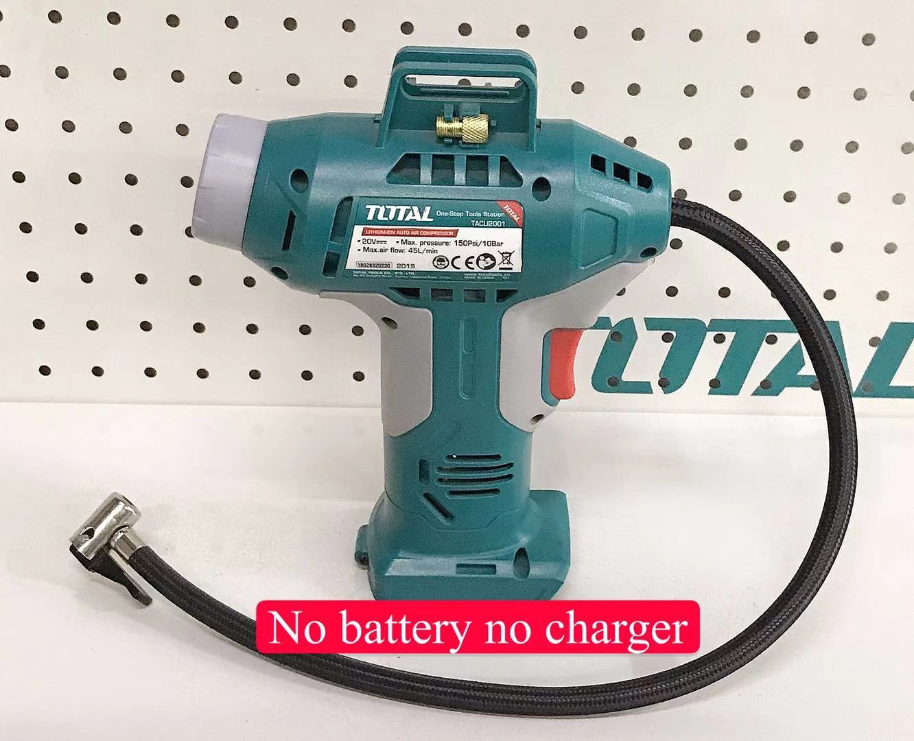 TOTAL Lithium-ion Auto Air Compressor 20v 150psi NO BATTERY AND CHARGER ...