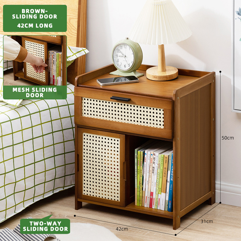 Drawer Bedside Cabinet Simple Solid Wood Locker Modern Bedside Table ...