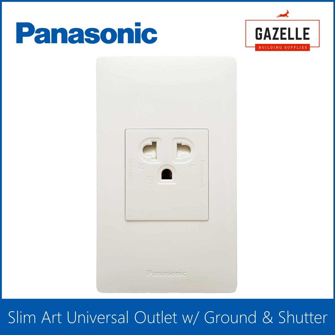 Panasonic Slim Art Universal Outlet w/ Ground and Shutter | Lazada PH
