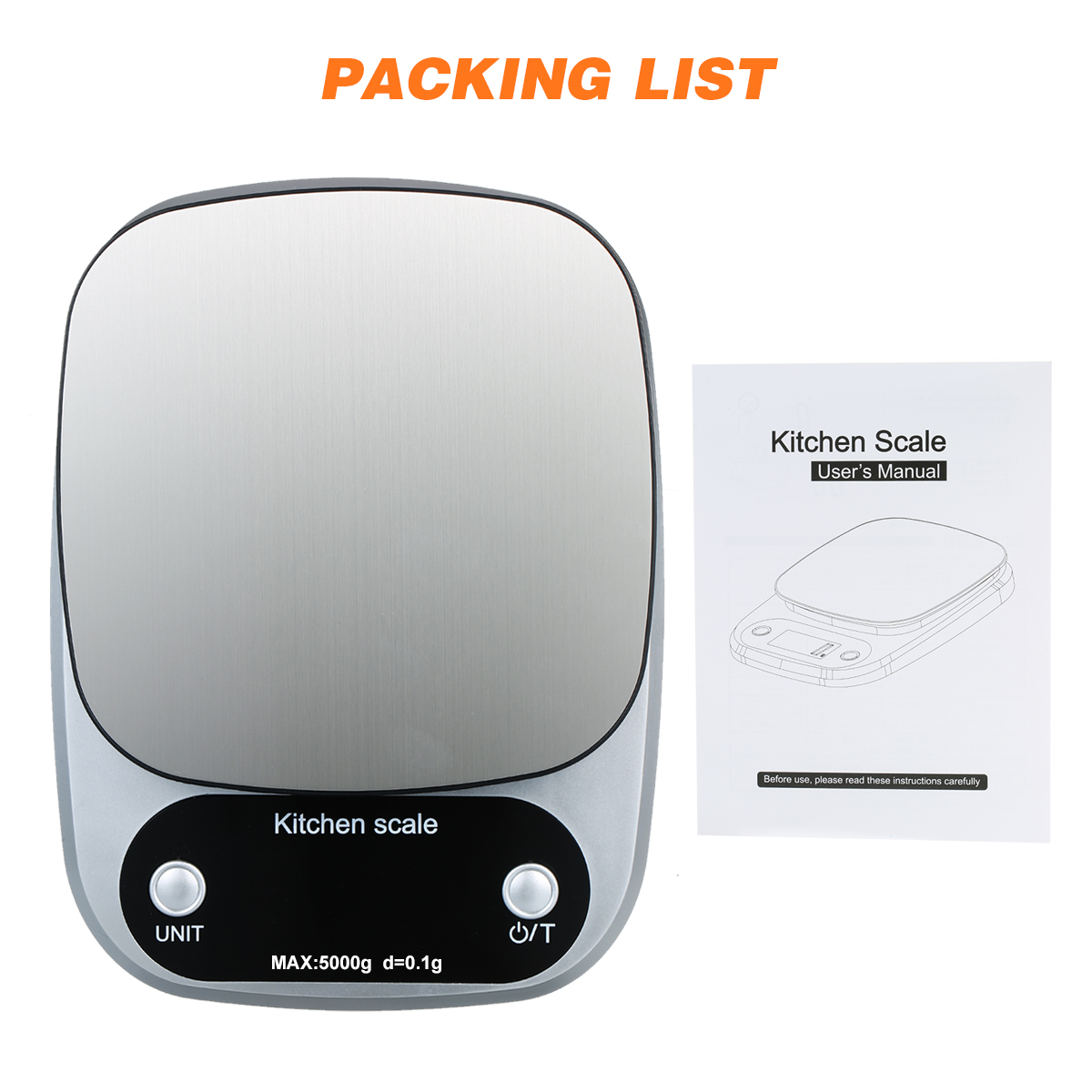 High Precision Digital Scale with Waterproof Surface 10kg/1g Portable ...