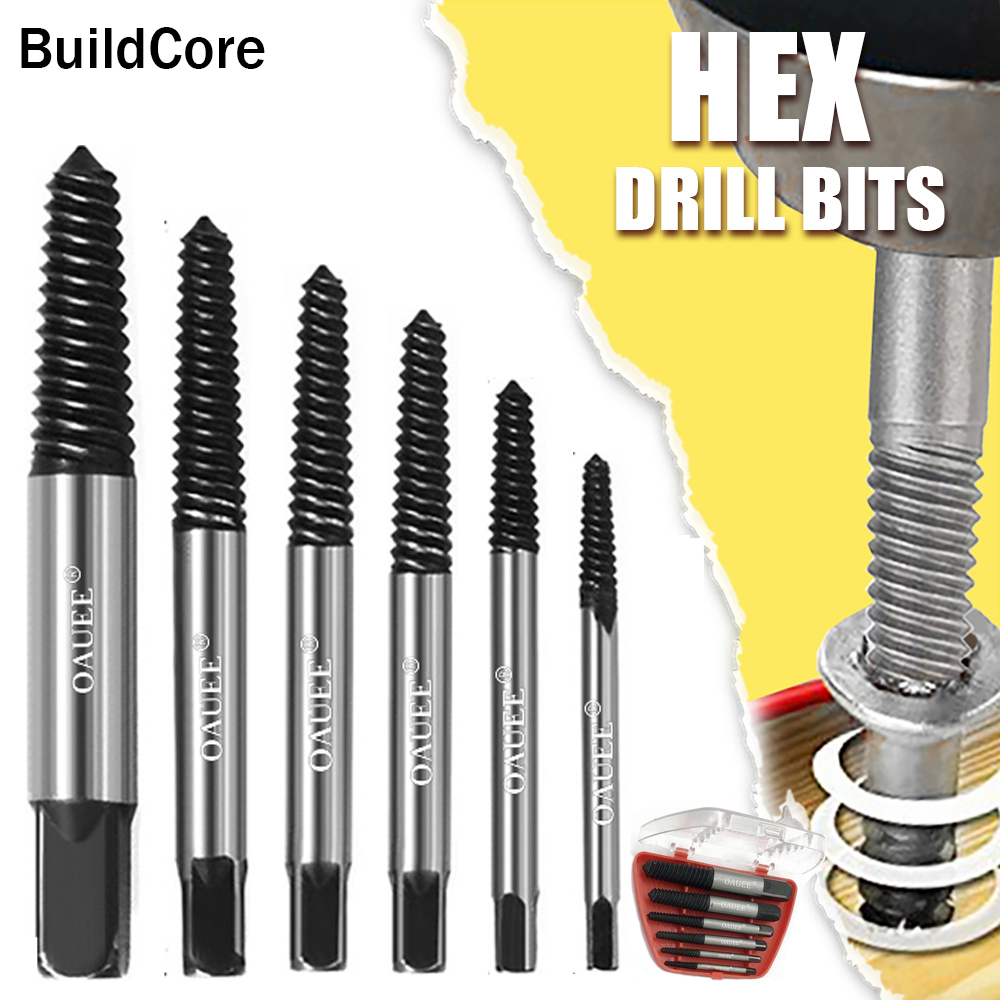 7pcs Broken Bolt Screw Extractor Remover Set Easy Out Drill Bits Tools ...