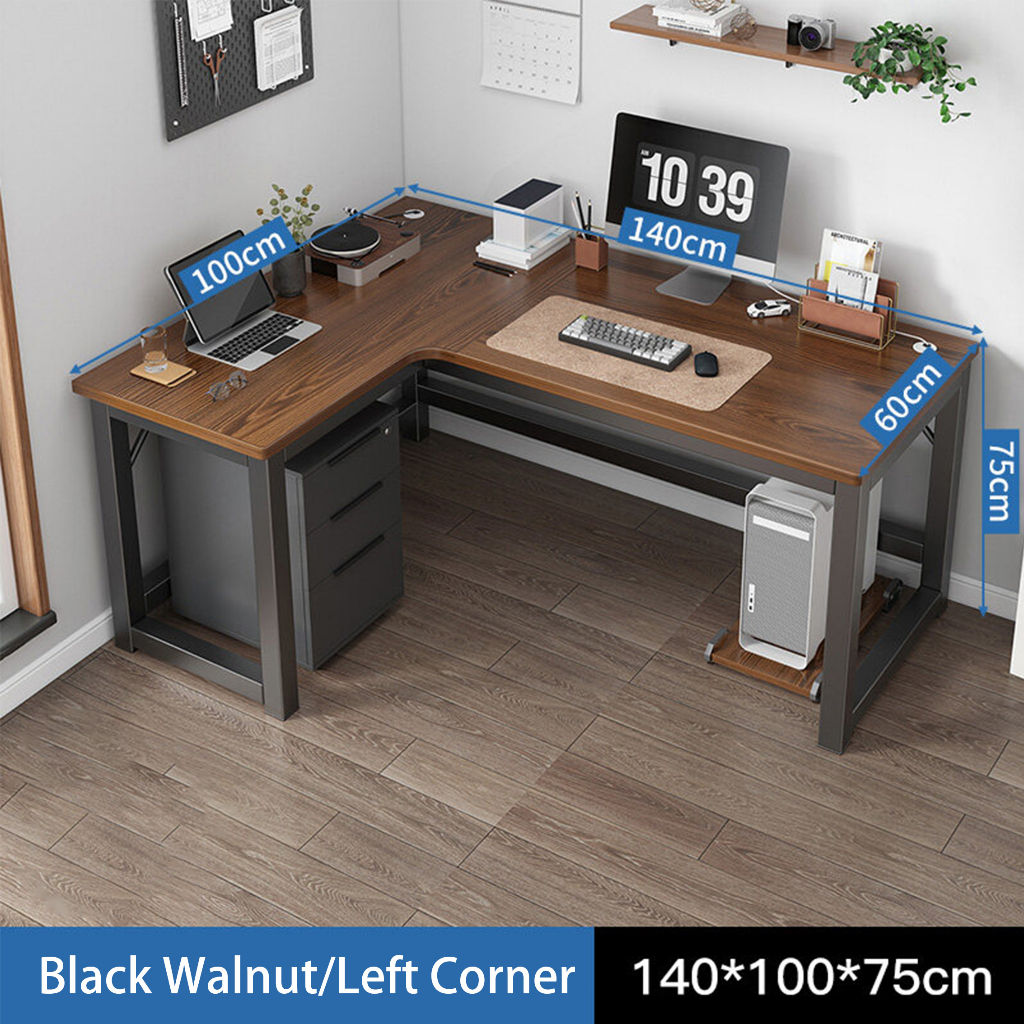 Corner Desk L-shaped Office Ddesk Computer Table with Shelf Study Table ...