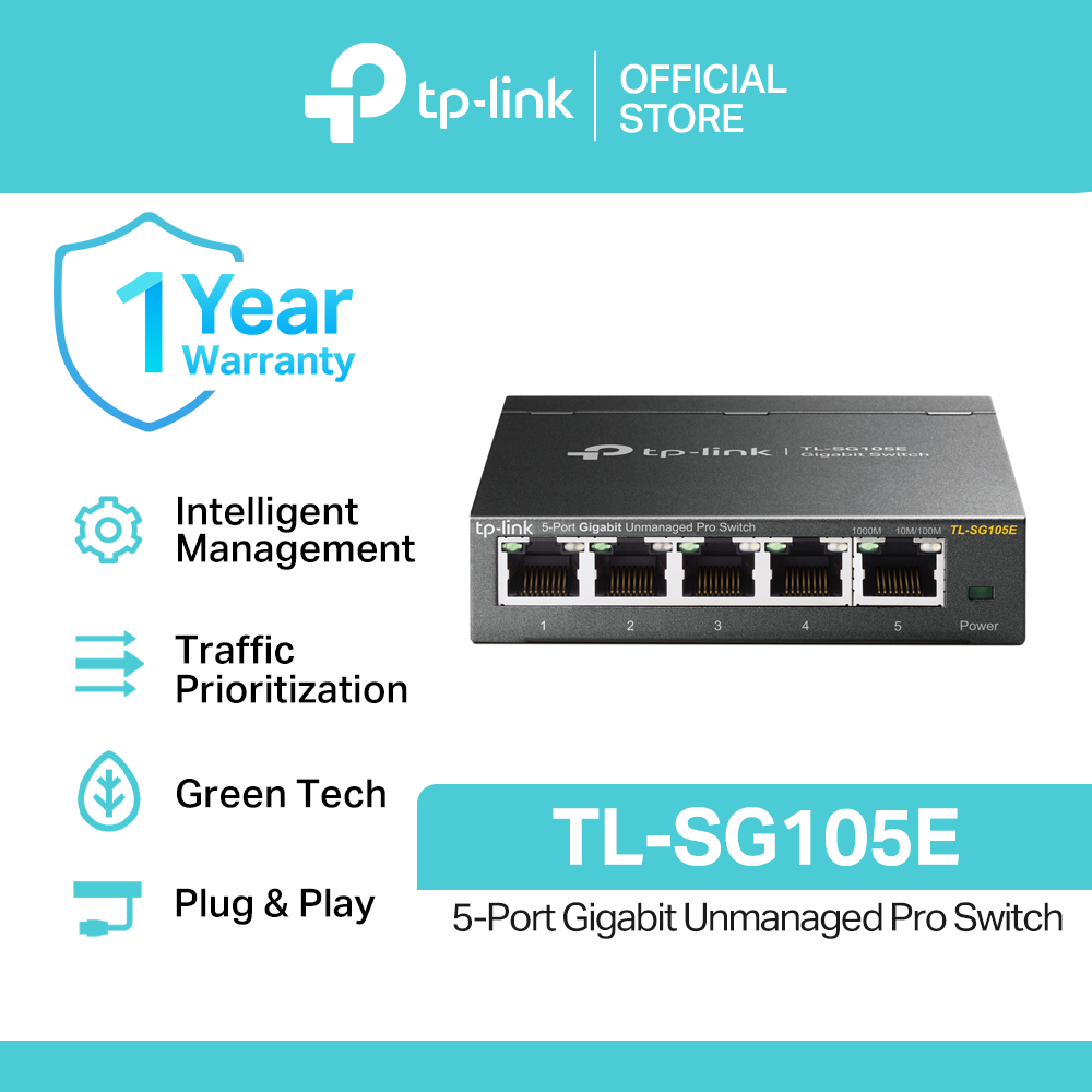 TP-Link TL-SG105E 5-Port Gigabit Easy Smart Switch | Network Switch | 5 ...