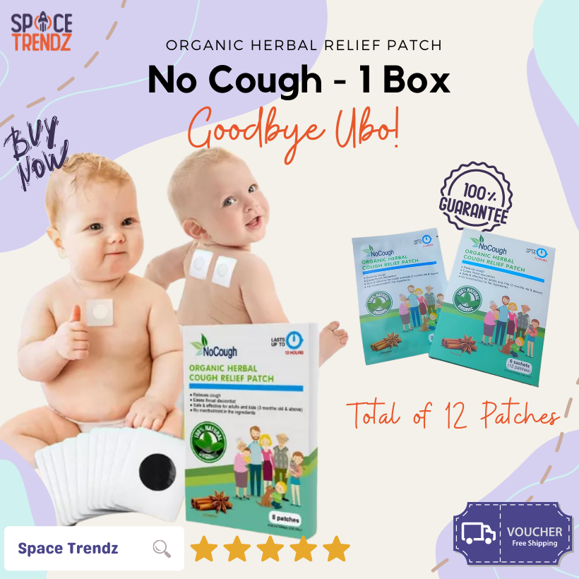NoCough No Cough New Packaging 12patches 6 sachets Organic Herbal Cough ...