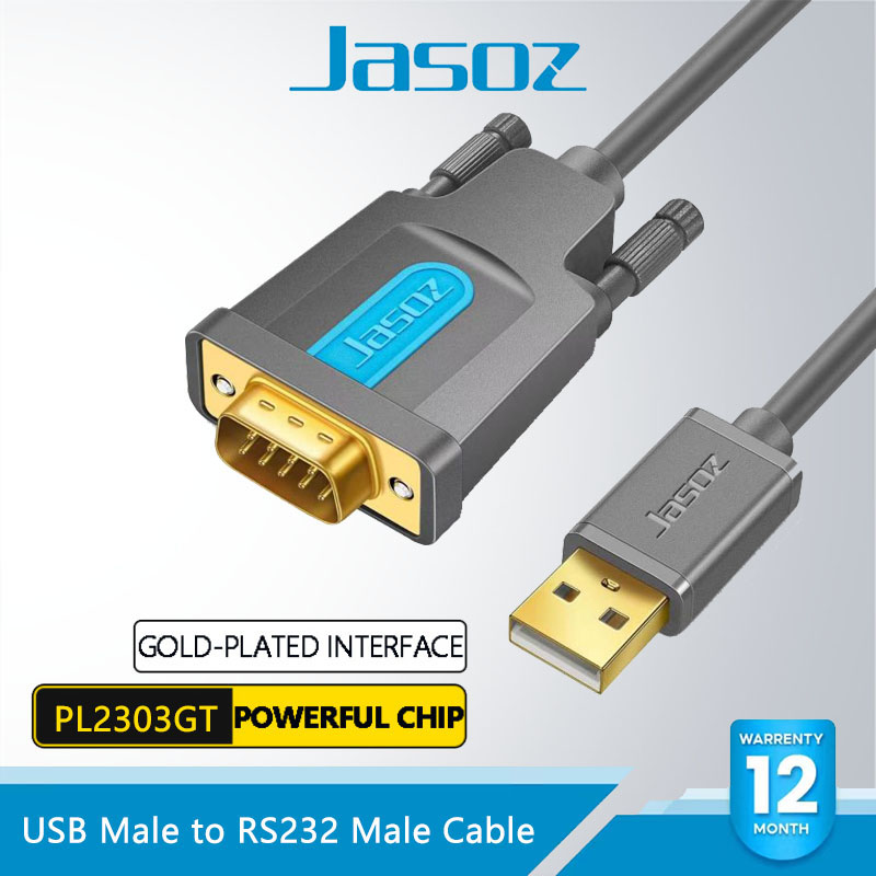 Jasoz USB to RS232 Cable DB9 Male 60Mbps Serial Cable Adapter for Win ...