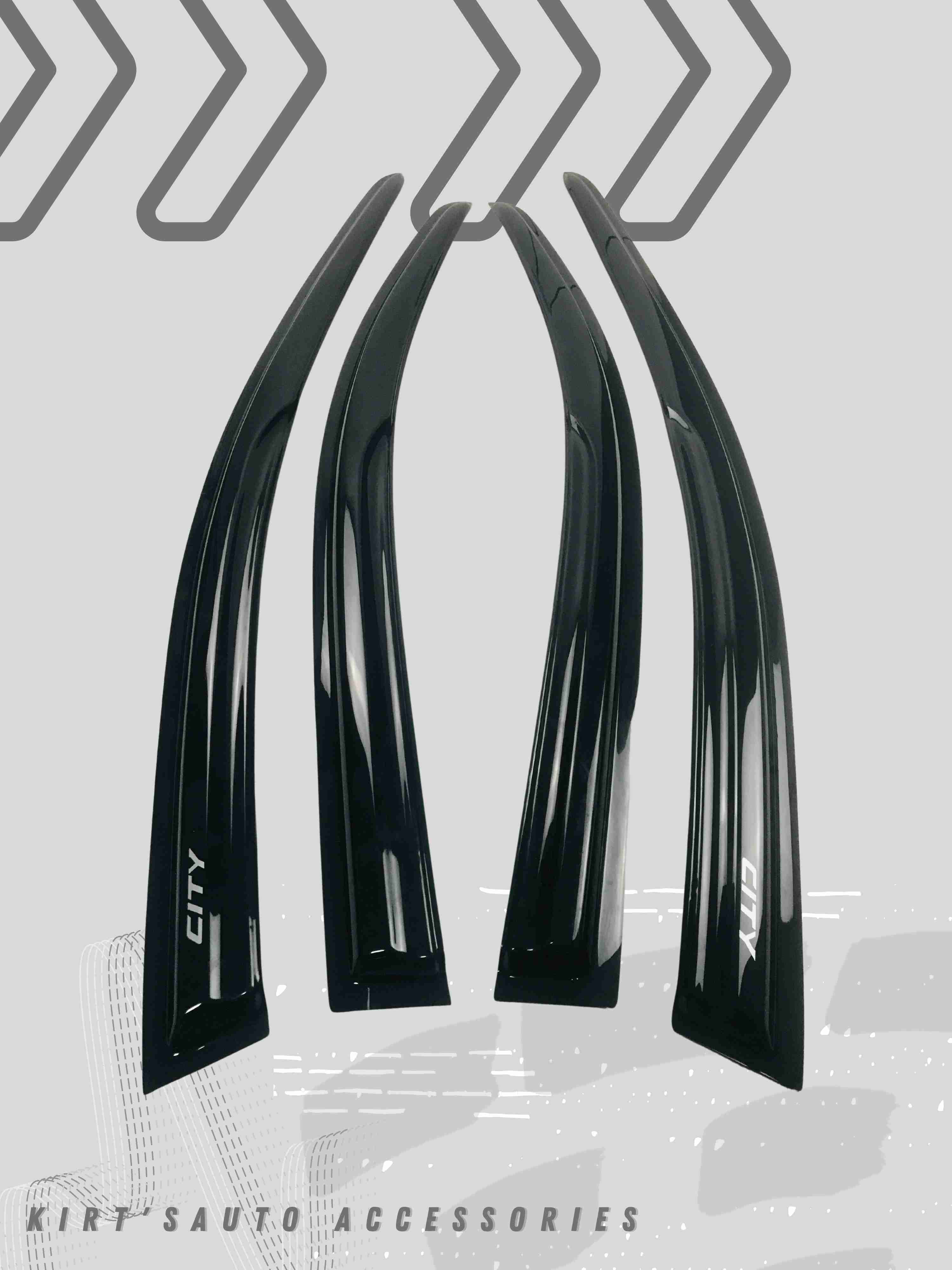 Honda City GN 2021 2022 2023 Mugen Rain Visor Sun Deflector Gutter OEM / Deep Black/ Thick ...