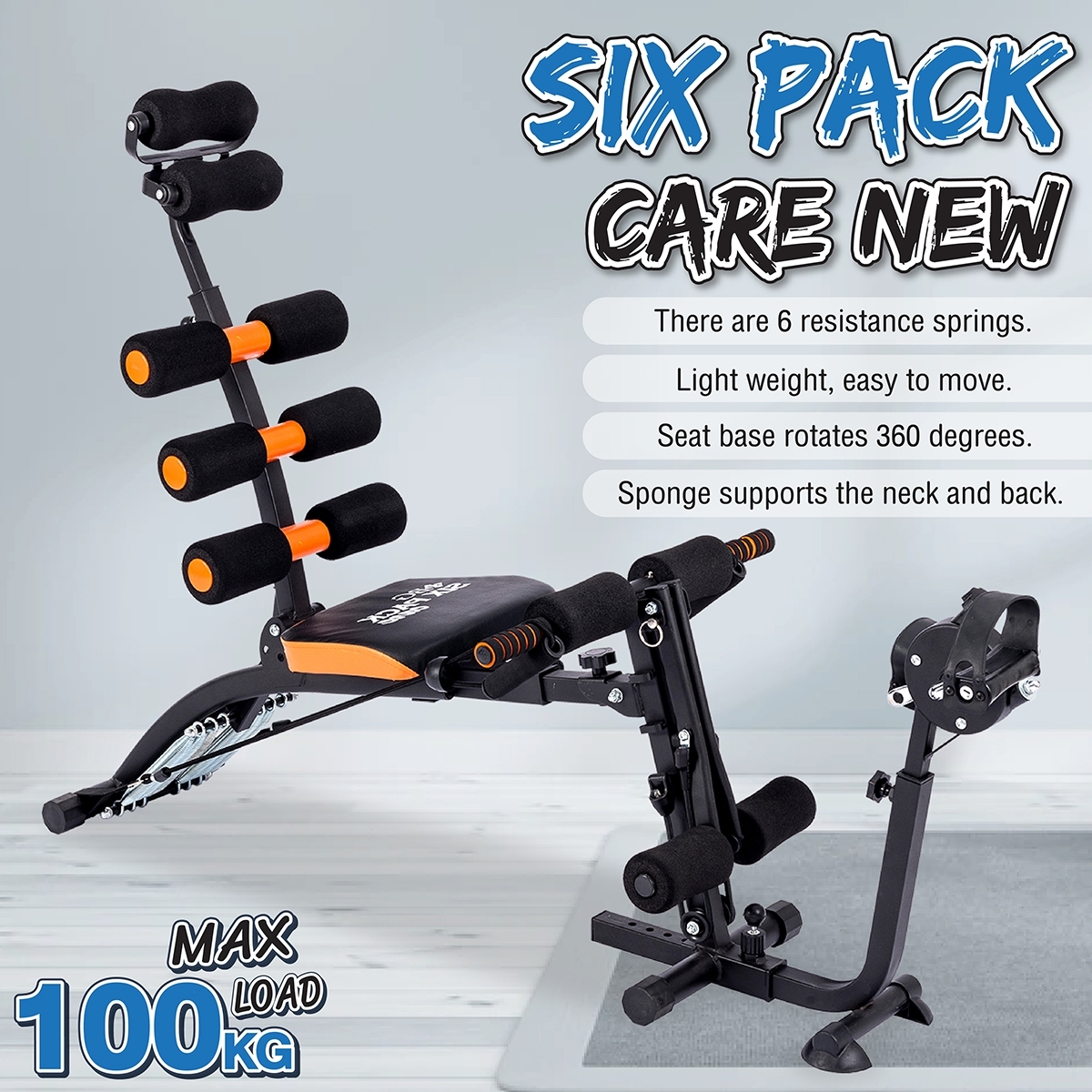 BG SPORT Six Pack Care 6 in 1 Exercise Bench Sit Up Gym Fitness Machine ...