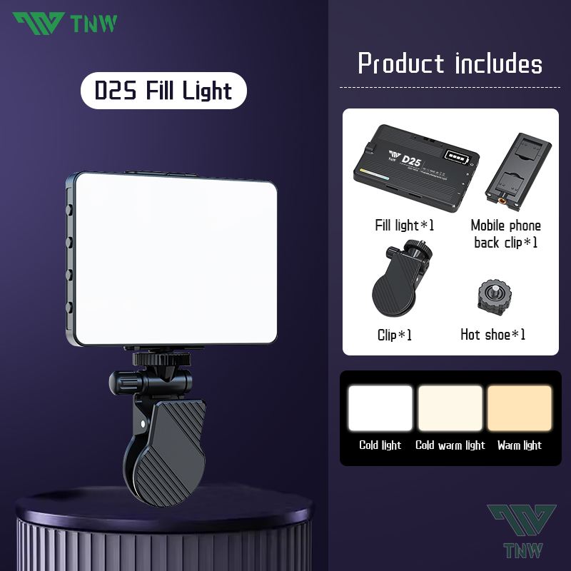 TNW D25 Mini LED Video Light Pocket Video Camera Light with 1/4 Hot ...