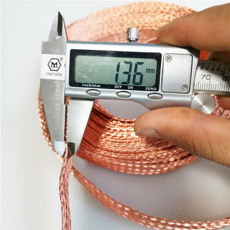 10m 10 square Flat Pure Copper Braid High Flexibility Cable Bare Copper ...