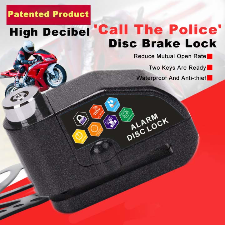 E-Bright Motorcycle Lock Waterproof Lock Anti Theft Disc Security ...