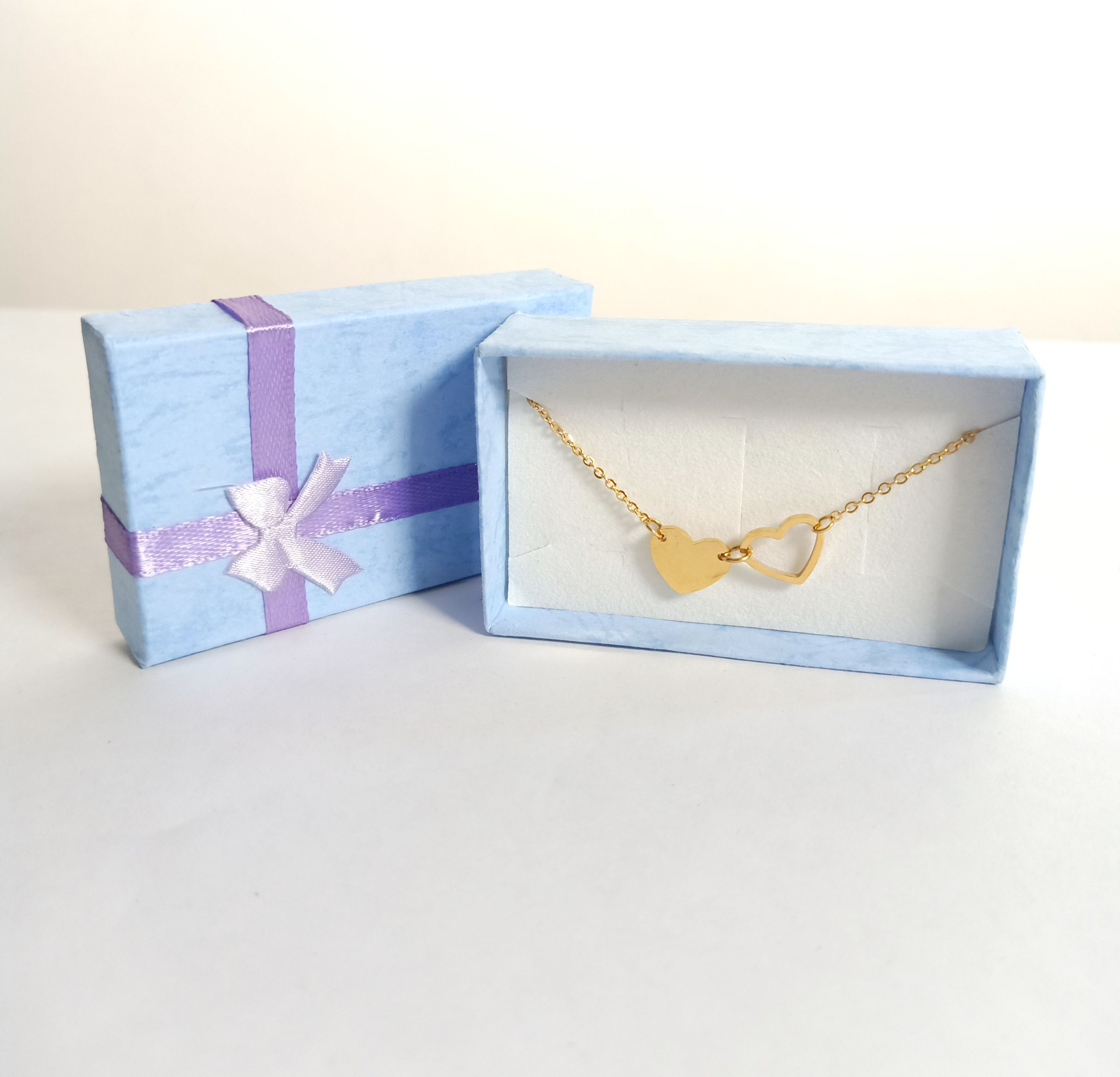 Double Heart Necklace Gold Plated | Lazada PH