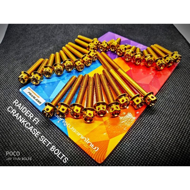 ☑️HENG RAIDER 150 FI CRANKCASE BOLTS SET 28 PIECES | Lazada PH