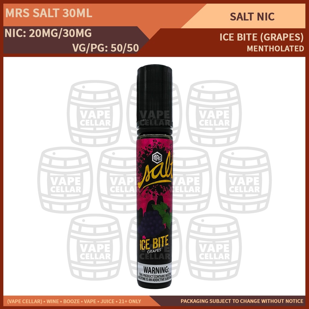 Mrs Salt 30ML Ice Bite Grapes (20 MG 30 MG) Vape Juice E Liquids ...