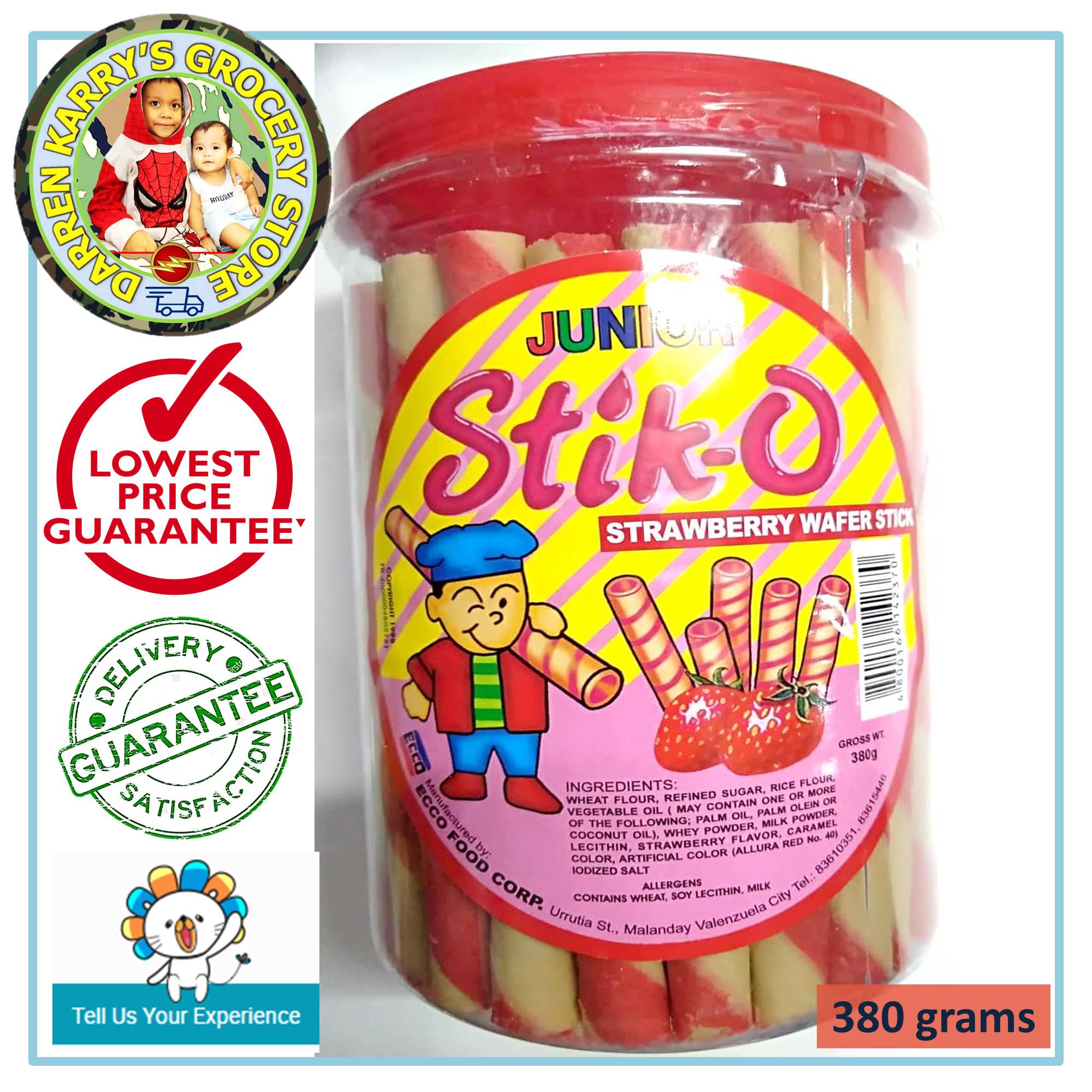 Stik-O Strawberry 380 grams Junior Size Wafer Stick from Darren Karry's ...